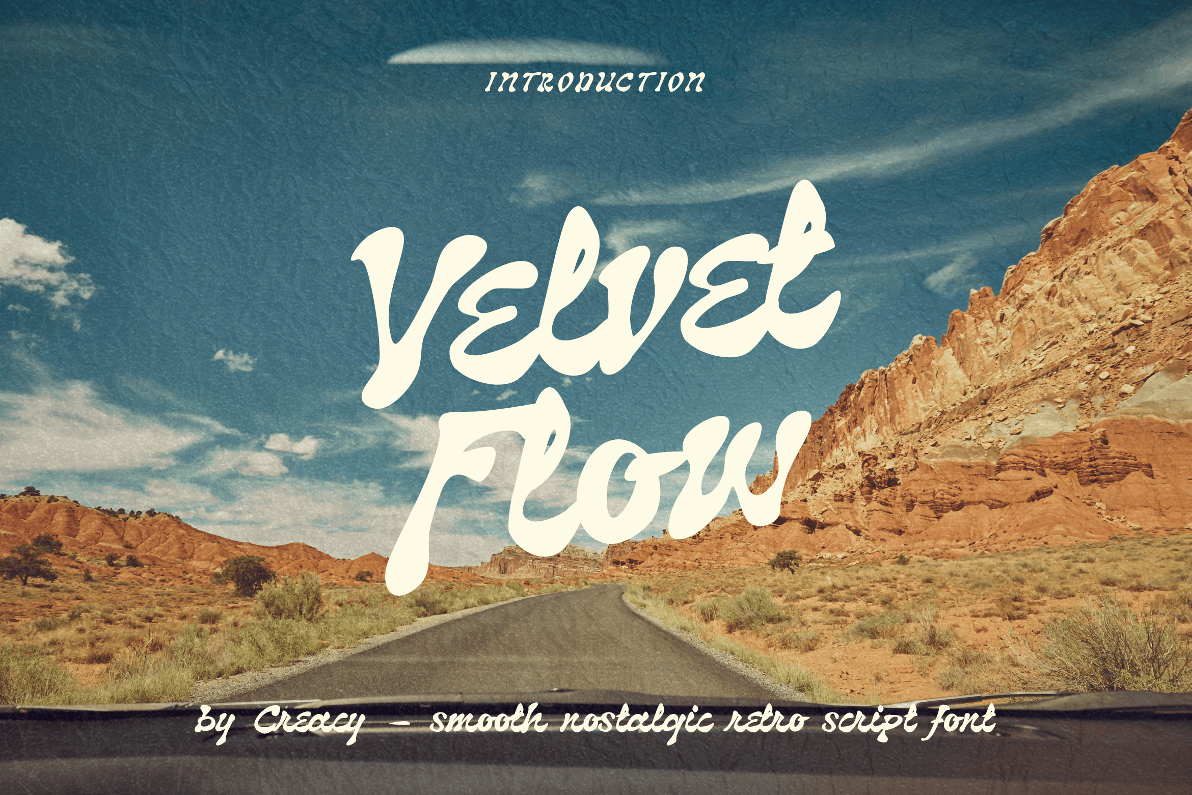 Velvetflow Script – Smooth Nostalgic Retro Script Font | Creacy Studio